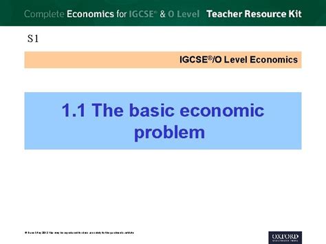 S 1 Igcseo Level Economics 1 1 The
