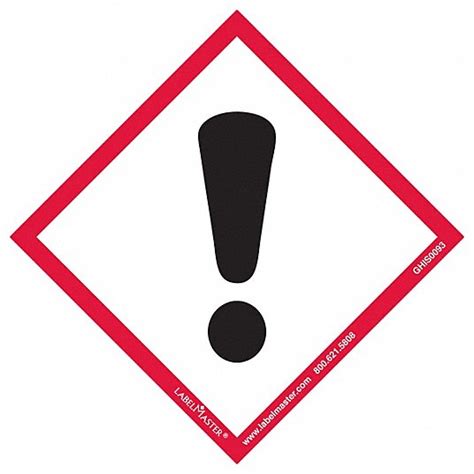 Exclamation Mark Pictogram White Ghs Label 35zh69ghis0093 Grainger