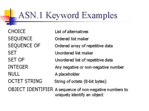 Abstract Syntax Notation One ASN ASN