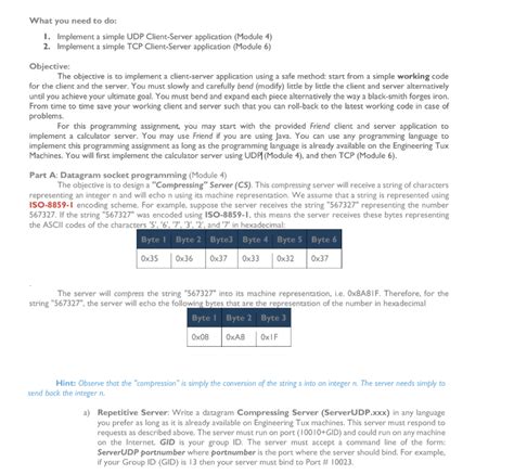 Solved What You Need To Do 1 Implement A Simple Udp