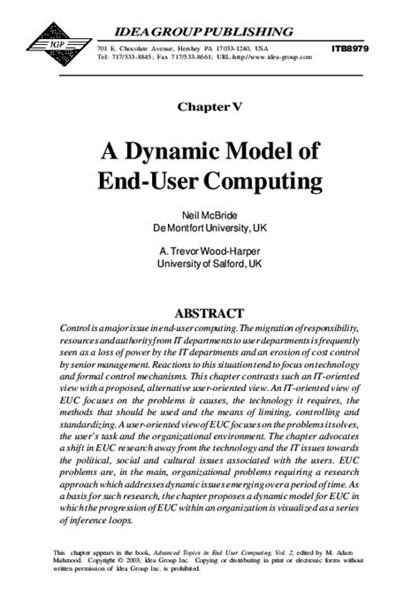 pdf a dynamic model of end user computing