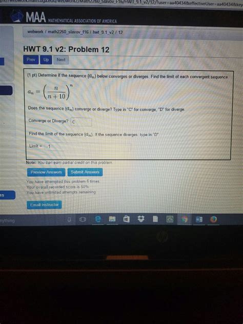 solved determine if the sequence {a n} below converges or