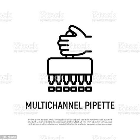 과학자 얇은 선 아이콘의 손으로 멀티 채널 파이펫 실험실 분석 벡터 그림입니다 피펫에 대한 스톡 벡터 아트 및 기타 이미지 피펫 아이콘 Pcr 장치 Istock