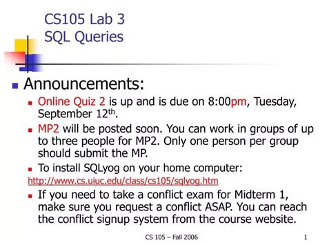 Ppt Cs105 Lab 3 Sql Queries Powerpoint Presentation Free Download Id5400898