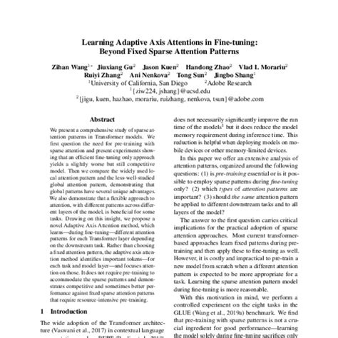 Learning Adaptive Axis Attentions In Fine Tuning Beyond Fixed Sparse Attention Patterns Acl