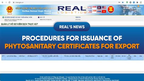 Procedures For Issuance Of Phytosanitary Certificates For Export