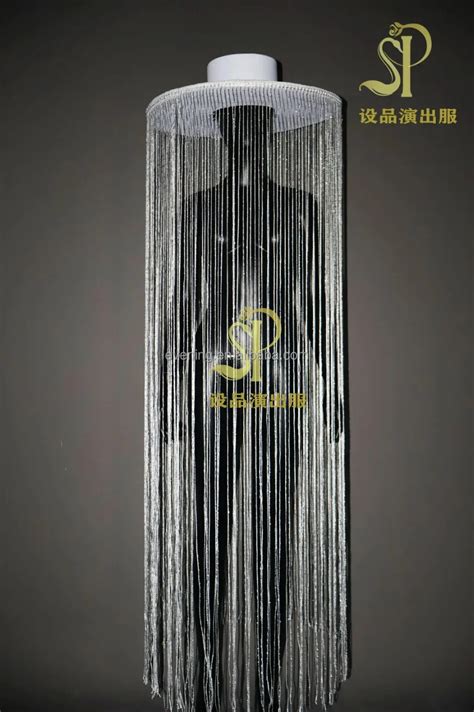 Sexy Long Tassel Sequin Large Brim Hat Women Club Dancer Singer