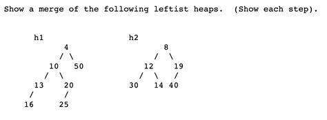 answered show a merge of the following leftist heaps show each step