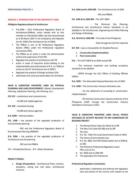 Prof Prac 1 Reviewer Part 1 Pdf Architect