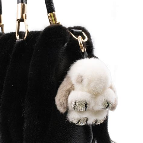 Fluffy Bunny Rabbit Keychain Etsy