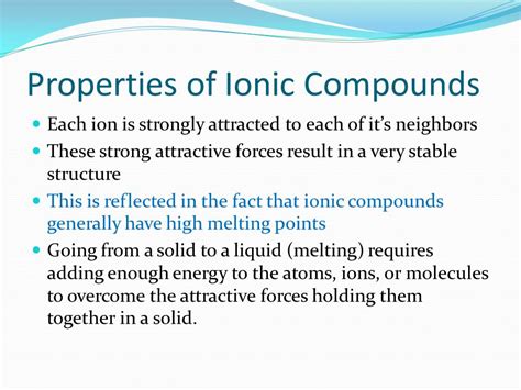 Properties Of Ionic Compounds