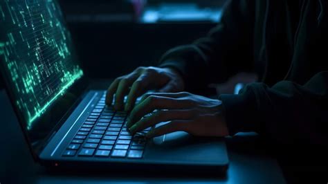 Premium Ai Image Hands Typing On A Laptop With Digital Numbers On