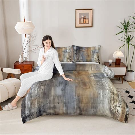 Erosebridal Abstract Comforter Set Watercolor Omber Bedding