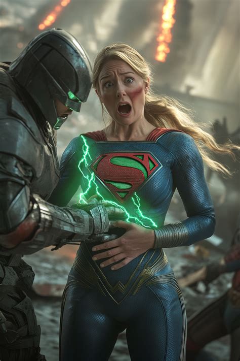 Supergirl shocked by a kryptonite electric shock by shockedheroines on DeviantArt