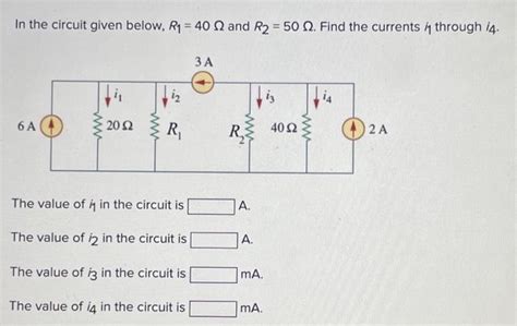 solved in the circuit given below r1 40Ω and r2 50Ω find