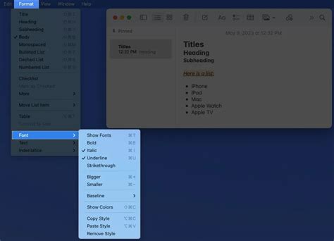 Как изменить стиль шрифта в приложении Notes для Iphone Ipad и Mac 4pmtech Russia