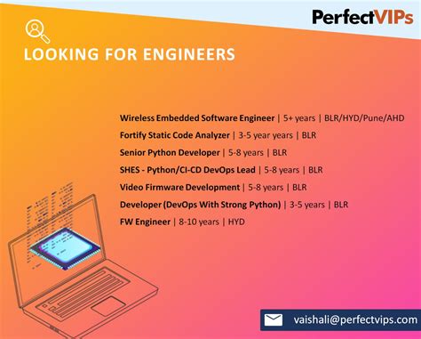 PerfectVIPs Hiring Wireless Phython Devops Firmware Engineers For Various Roles Narendra Jobs