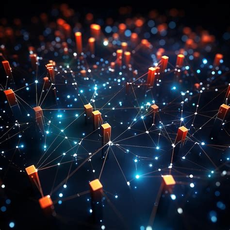 Abstract 3d Rendering Of A Glowing Network Of Interconnected Nodes And
