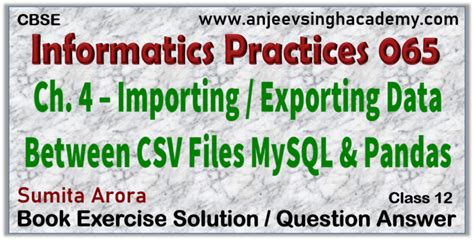 Sumita Arora Solution Class 12 Informatics Practices Archives Anjeev