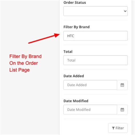 Opencart Order Filter By Manufacturer Brand