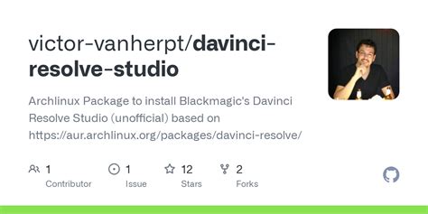 GitHub Victor Vanherpt Davinci Resolve Studio Archlinux Package To Install Blackmagic S