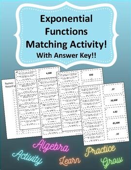 Exponential Functions Matching Activity By Math Lab Classroom TPT