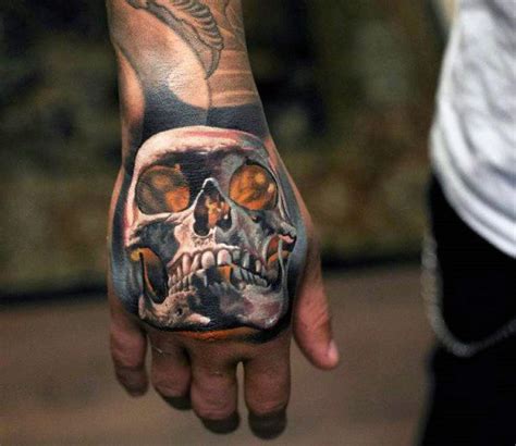 80 Awesome Skull Hand Tattoo Designs For Men Hand Tattoos Hand