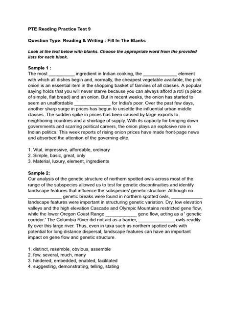 Pte Reading Practice Test 9 Pdf Dances