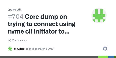 Core Dump On Trying To Connect Using Nvme Cli Initiator To Target Suse Linux Issue