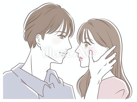 彼女を愛おしそうに見つめる彼氏イラスト No 23290770｜無料イラスト・フリー素材なら「イラストac」