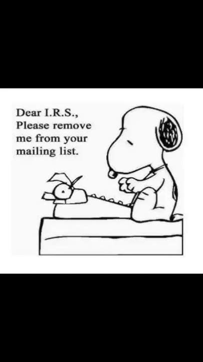 Go Away Please Taxes Irs Ugh Snoopy Youtube