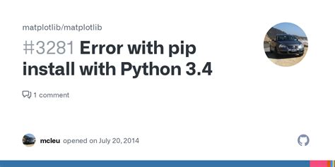 Error With Pip Install With Python Issue Matplotlib Matplotlib GitHub