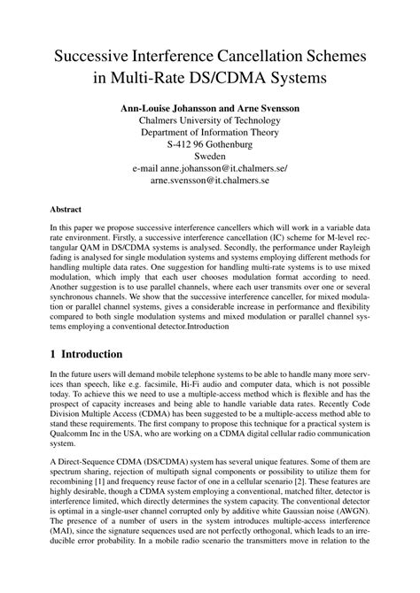 pdf successive interference cancellation schemes in multi rate ds