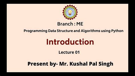 Programming Data Structure And Algorithms Using Python Introduction