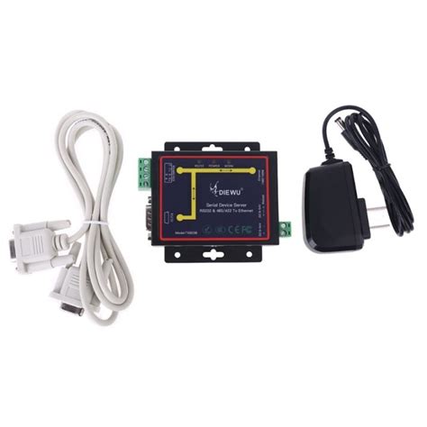 RJ45 To RS232 RS485อตสาหกรรมชาย Converter TCP UDP Serial อปกรณ Ethernet Server US Plug