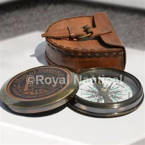 Golden And Back Antique Military Thumb Compass Sizediameter 3 Inch