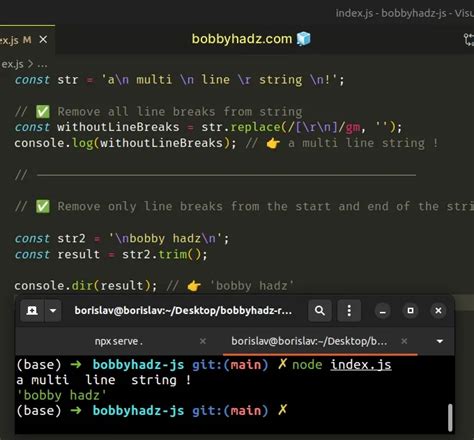How To Remove All Line Breaks From A String In Javascript Bobbyhadz