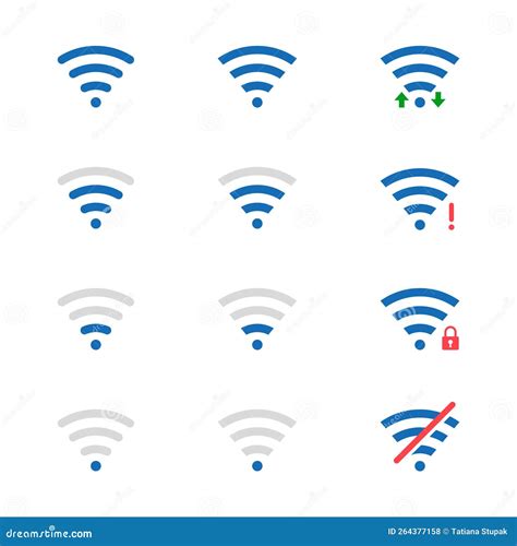 Wifi Icon Set Wireless Internet Sign Stock Vector Illustration Of