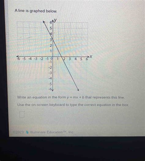a line is graphed below write an equation in the form y mx b that