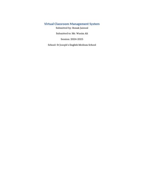 Virtualclassroommanagementsystema4 Pdf Databases Information