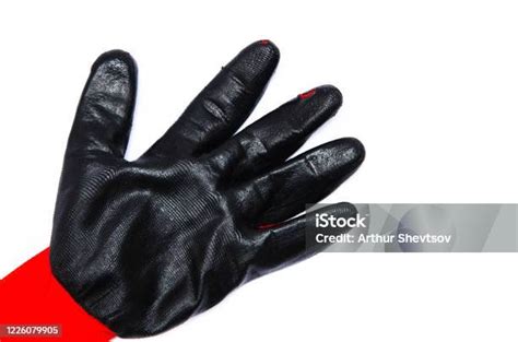 노동자를위한 장갑 검은 고무 코팅으로 빨간색 으로 건설 검은 색 빨간색 장갑 흰색 배경에 장갑 손바닥 위 아래로 장갑에 장갑 가죽에 대한 스톡 사진 및 기타 이미지 Istock