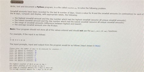 Solved Write Test And Document A Python Program In A File Chegg