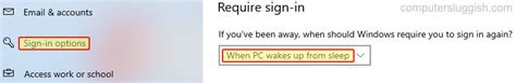 Stop Windows 10 Requiring Sign In When Your Pc Or Laptop Wakes Up From