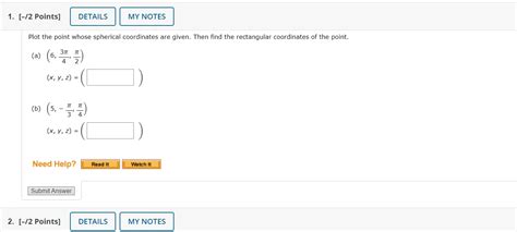 Solved Plot The Point Whose Spherical Coordinates Are Given