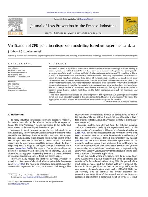 Pdf Verification Of Cfd Pollution Dispersion Modelling Based On