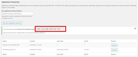 how to use application passwords in wordpress for rest api