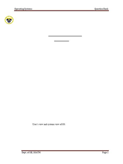 Os Question Bank Pdf Scheduling Computing Operating System