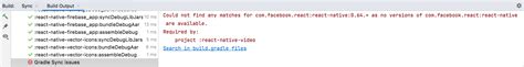 could not find any matches for react native 0 64 required by project