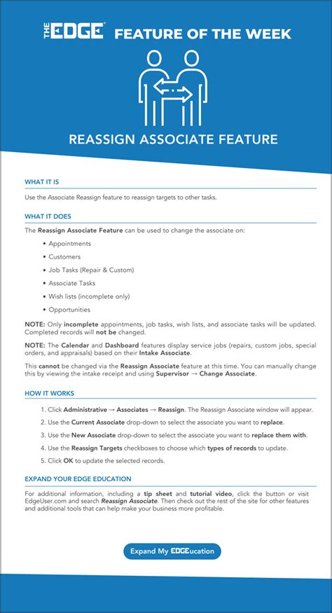 Edge Knowledge Base User Resources Feature Of The Week Reassign