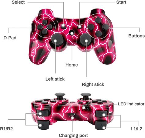 Powcan Ps3 Controller Wireless Pro Controller For Playstation 3 Bluetooth Gamepad Remote Joypad